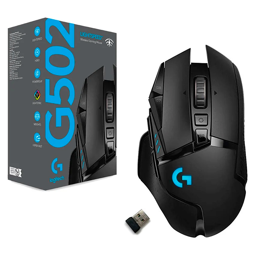 Mouse Gamer Logitech G502 lightspeed inalámbrico recargable – Prin Toner Perú