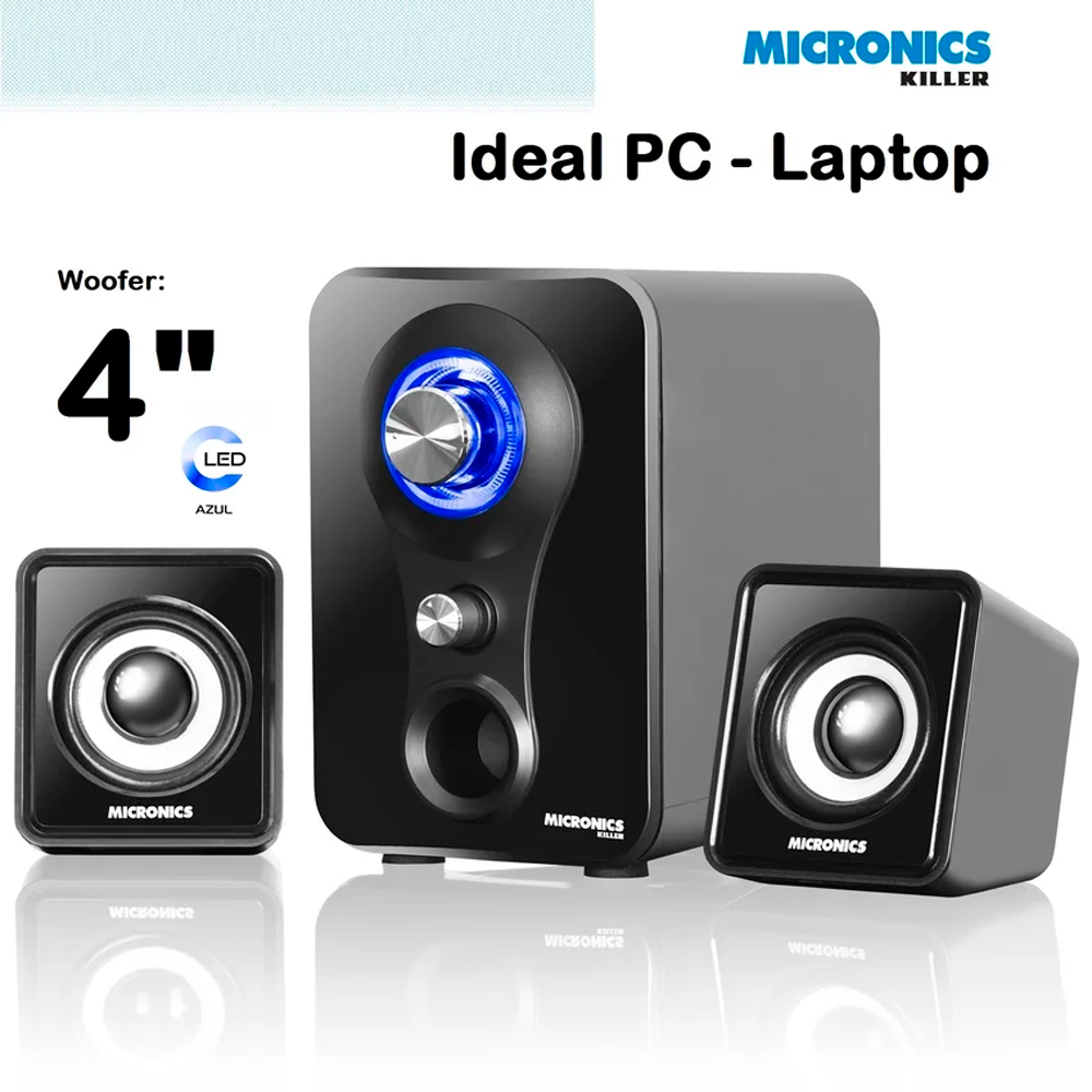 Parlante 2.1 Micronics Killer MIC S600 20W Ideal PC, Laptop – Negro ...