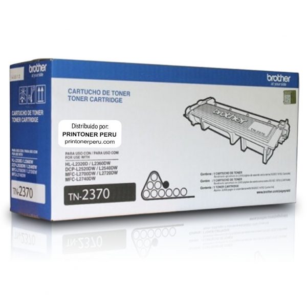 Cartucho de Toner Brother TN-2370 Negro 2600 pag. – Prin Toner Perú