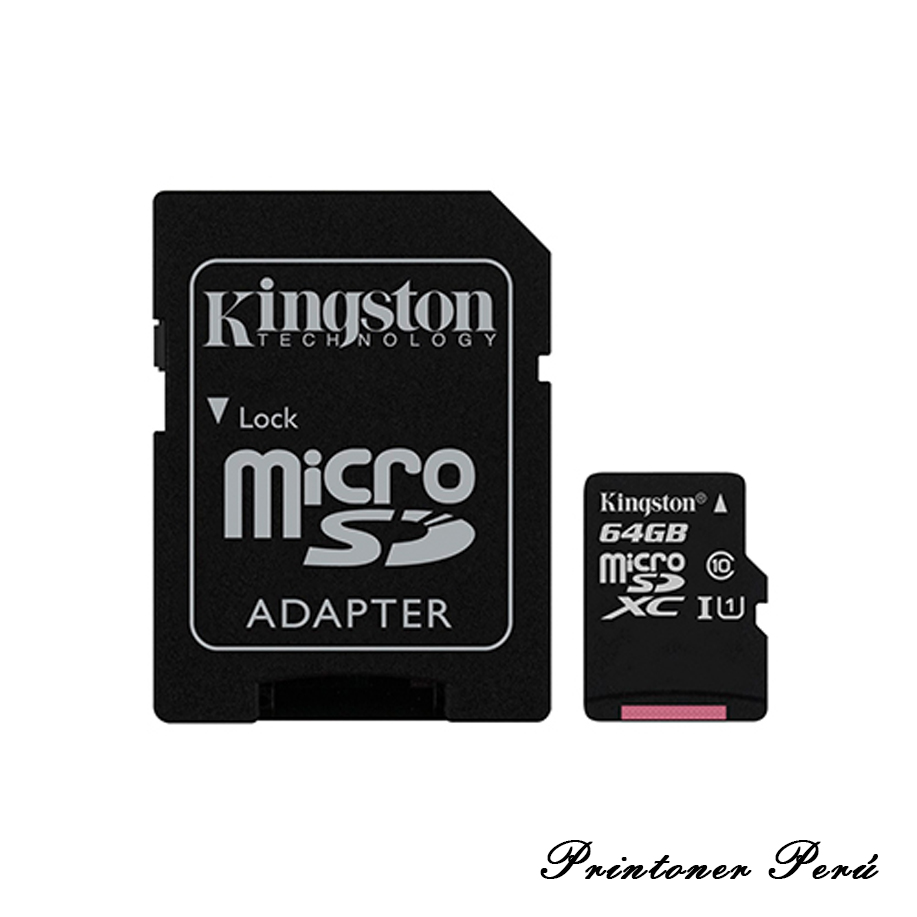 Memoria Micro SD Kingston Canvas 64gb Clase 10 100MB/s – Prin Toner Perú