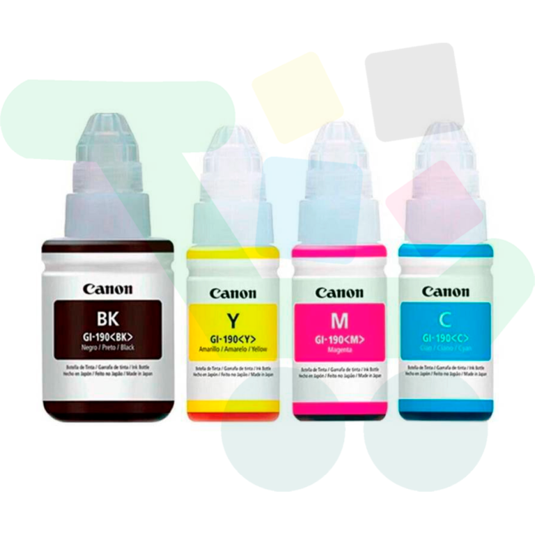 Kit Botellas De Tinta Canon GI-190 Pack De 4 Colores - PrinToner Perú