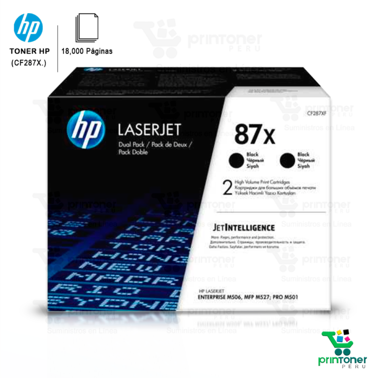 TONER HP 87X NEGRO (CF287XD) DUAL PACK - PrinToner Perú