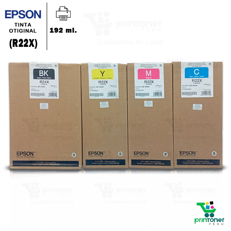 KIT TINTA EPSON R22X COLORES R24x NEGRO PARA WF-R8590 - PrinToner Perú